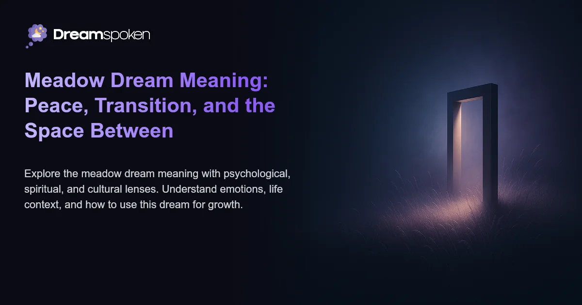 Meadow Dream Meaning: Peace, Transition, and the Space Between ...